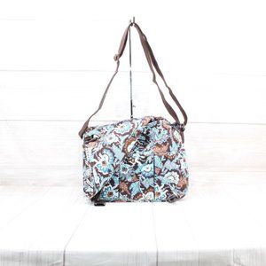 Vera Bradley | Bags | Vera Bradley Java Blue Brown Paisley Print Quilted Flap Messenger Bag ...